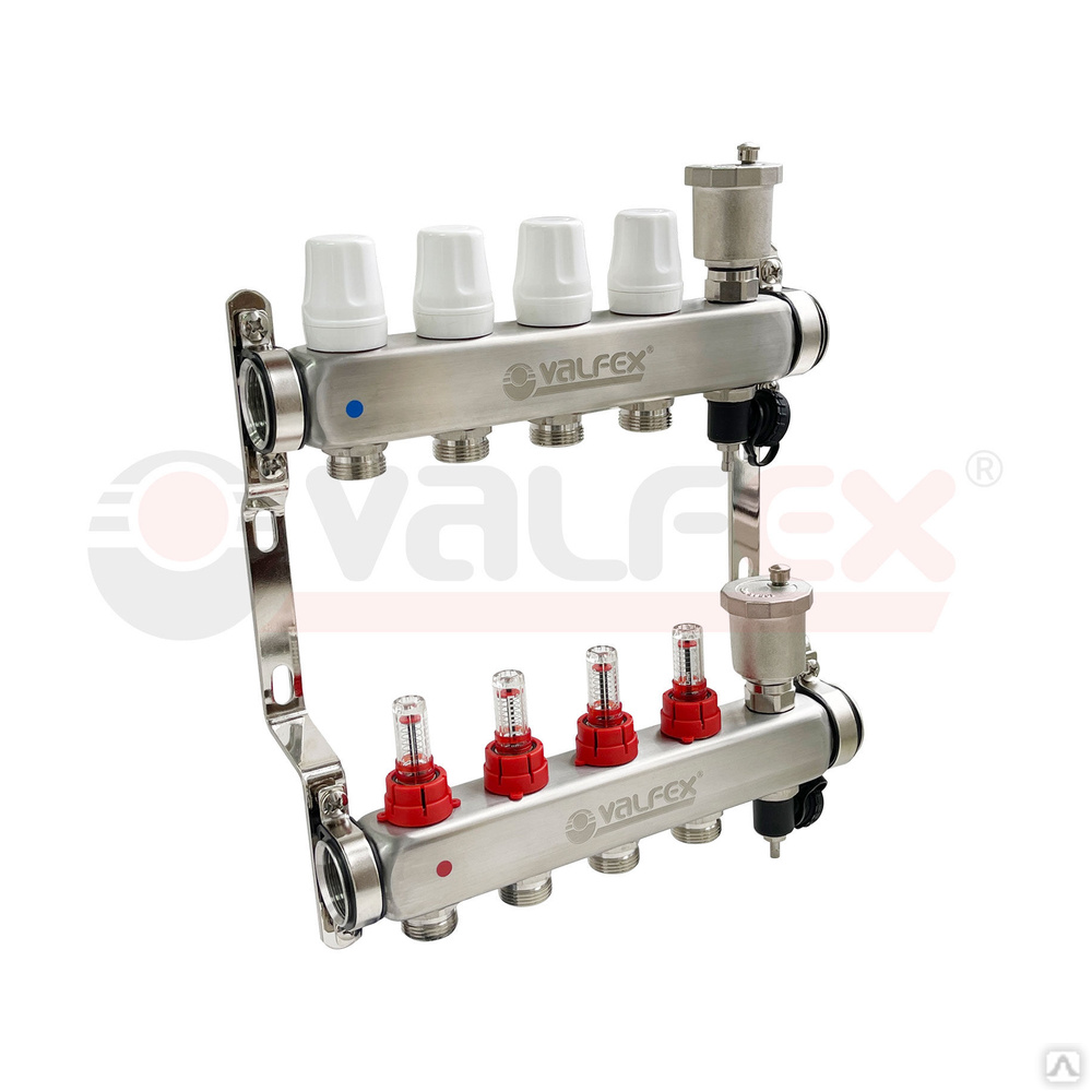 Коллектор на 7 выходов VALFEX с регулирующими клапанами и расходомерами купить в Минске по ...